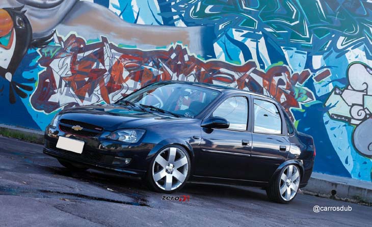 Corsa Classic rebaixado com rodas Volcano V200 aro 17 « Carros DUB
