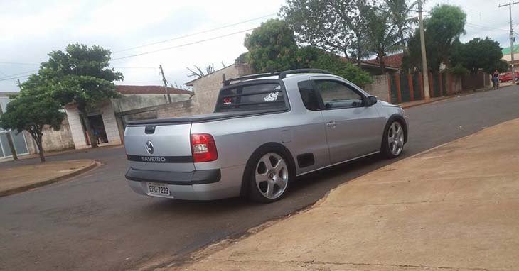 Saveiro TSI com rodas Volcano Santa Monica aro 18